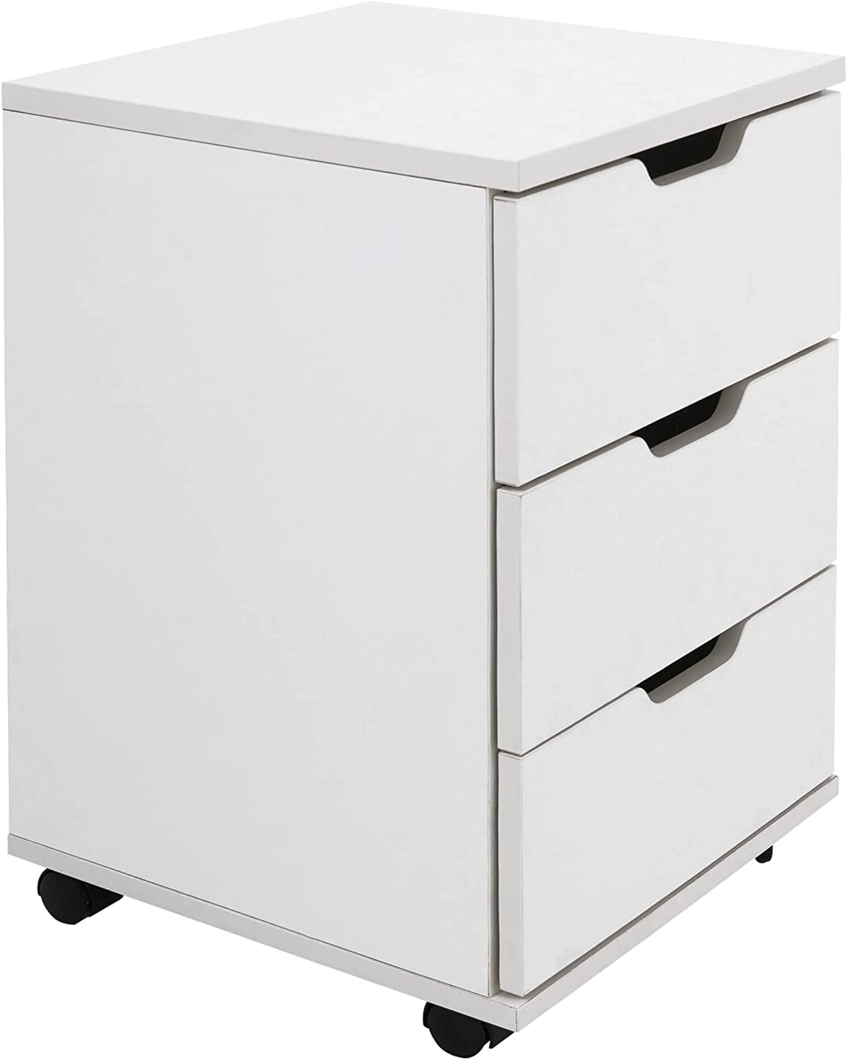 Farini 3-Drawer Vertical Filing Cabinet Rolling Wood Mobile File ...