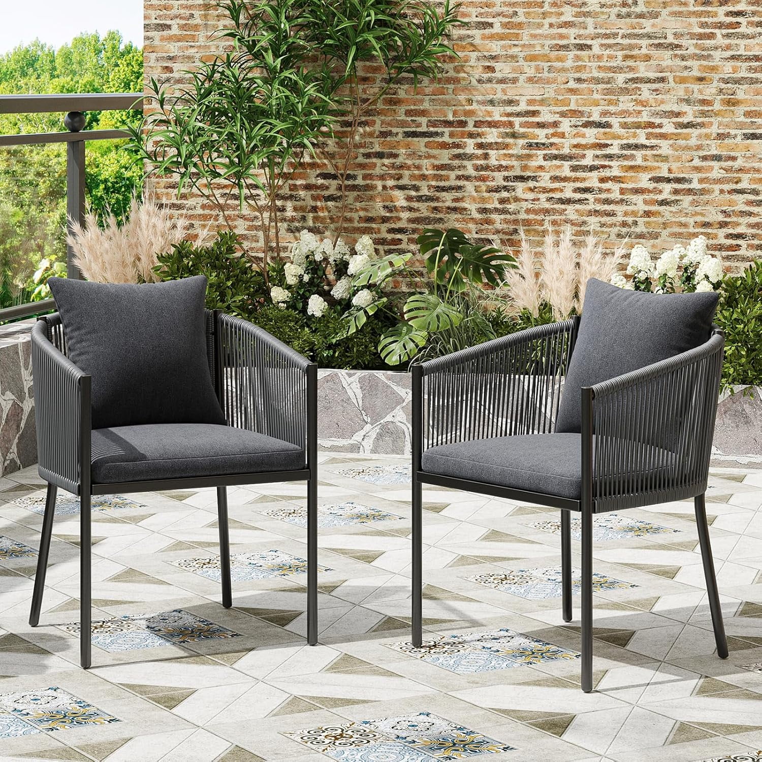 Farini Outdoor Furniture Set for 2, Outdoor Dining Set Patio Chairs 2 ...