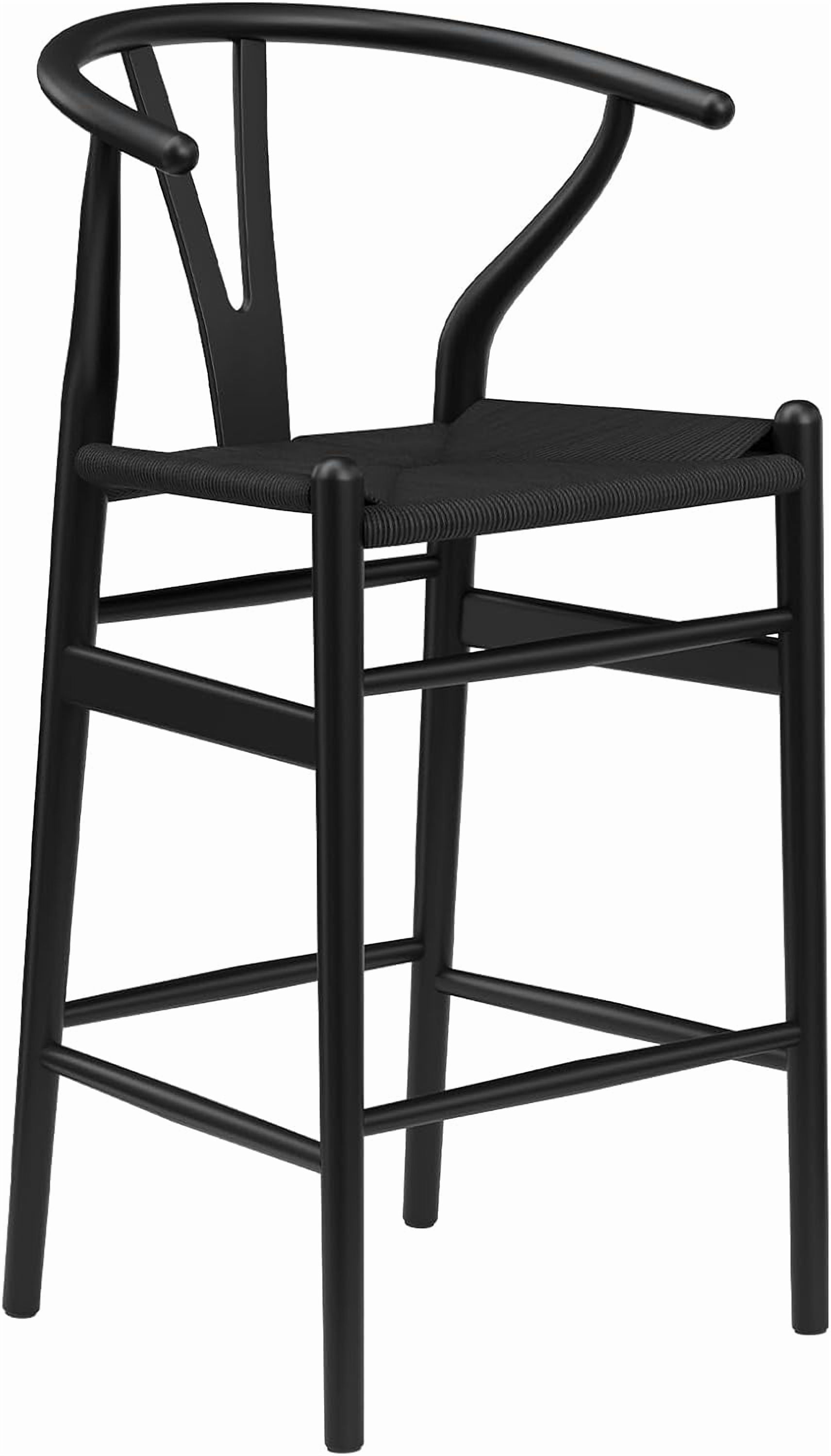 Farini Wishbone Counter Height Barstool, Fully Assembled Weave Bar ...