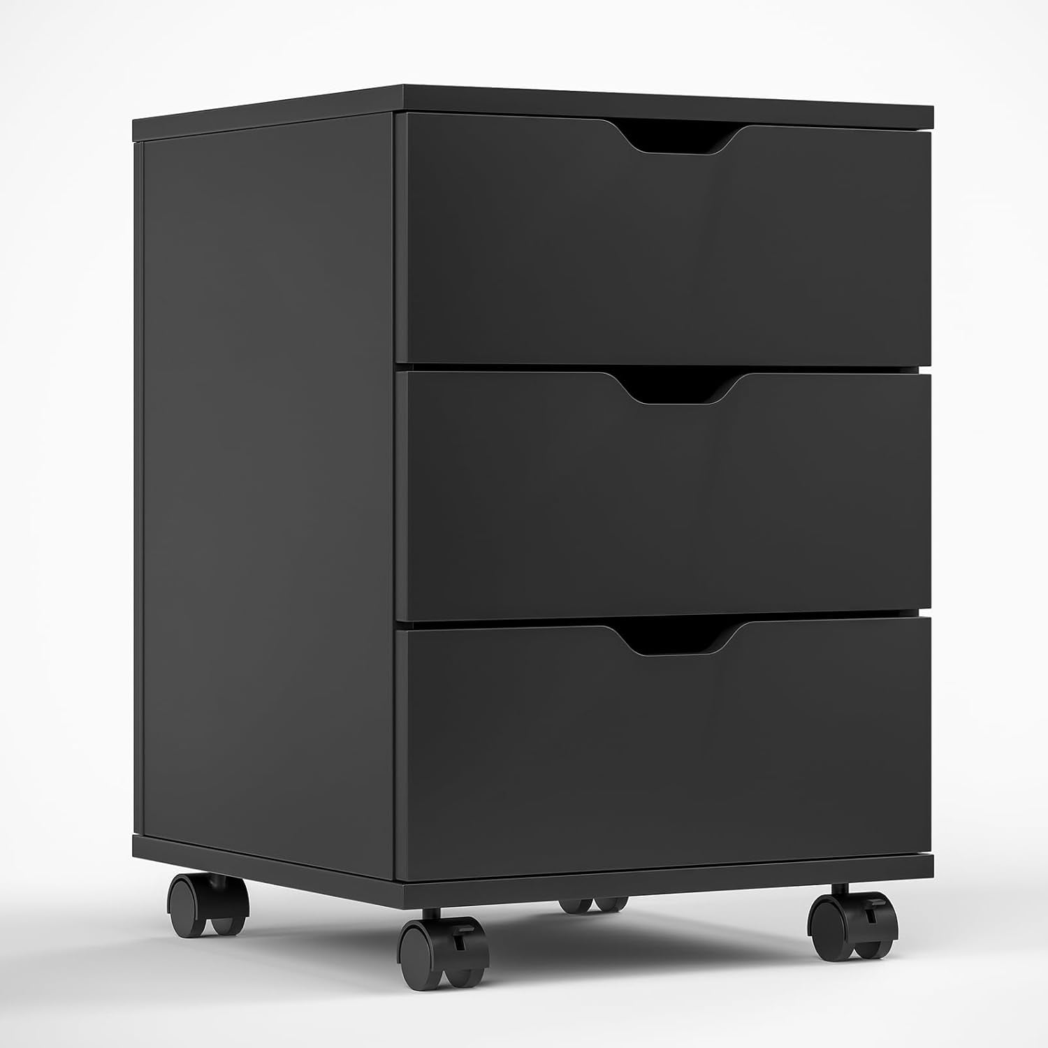 Farini Wood File Cabinet for Home Office,Under Desk 3 Drawer Mobile ...