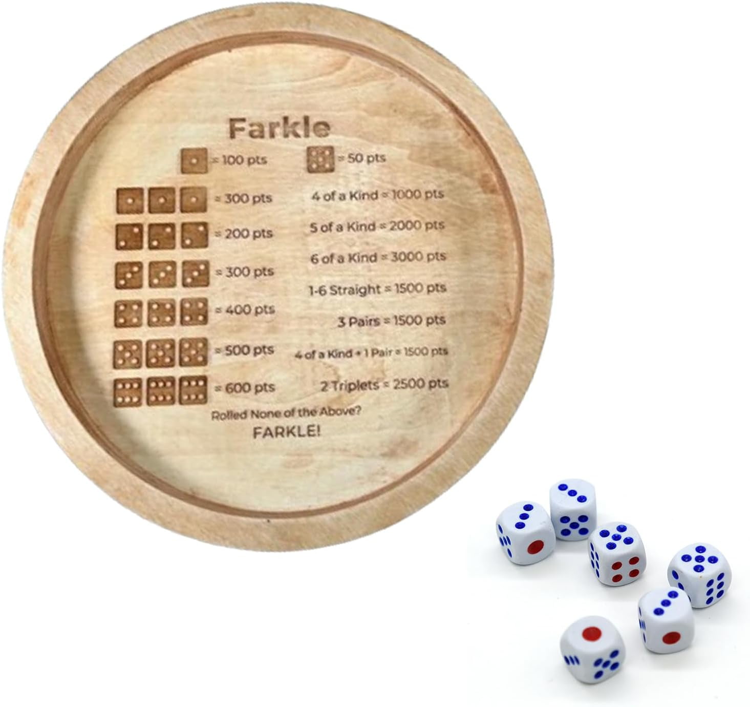 Farkle Dice Game Farkle Dice Tray, Wooden Dice Tray for Farkle Classic ...