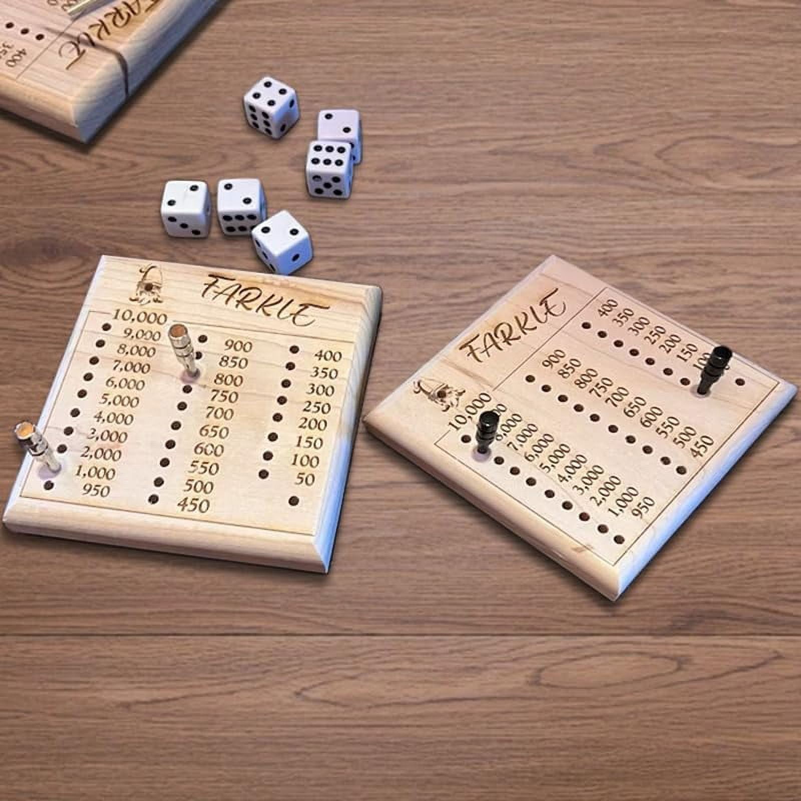 Farkle Dice Tray,Farkle Classic Dice Game with 12" Wood Tray 2 Sets of ...