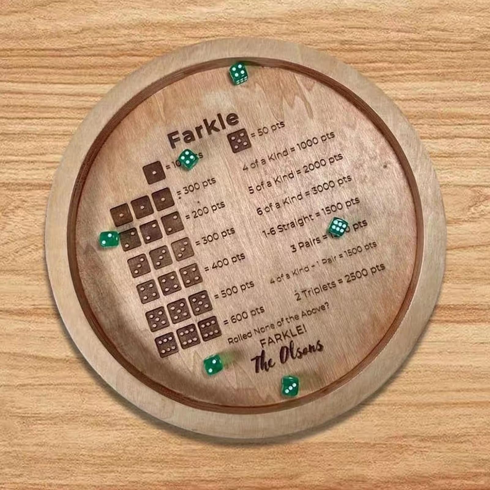 Farkle Dice Tray,Farkle Classic MMF7 Wooden Dice Game with 6 Dice ...