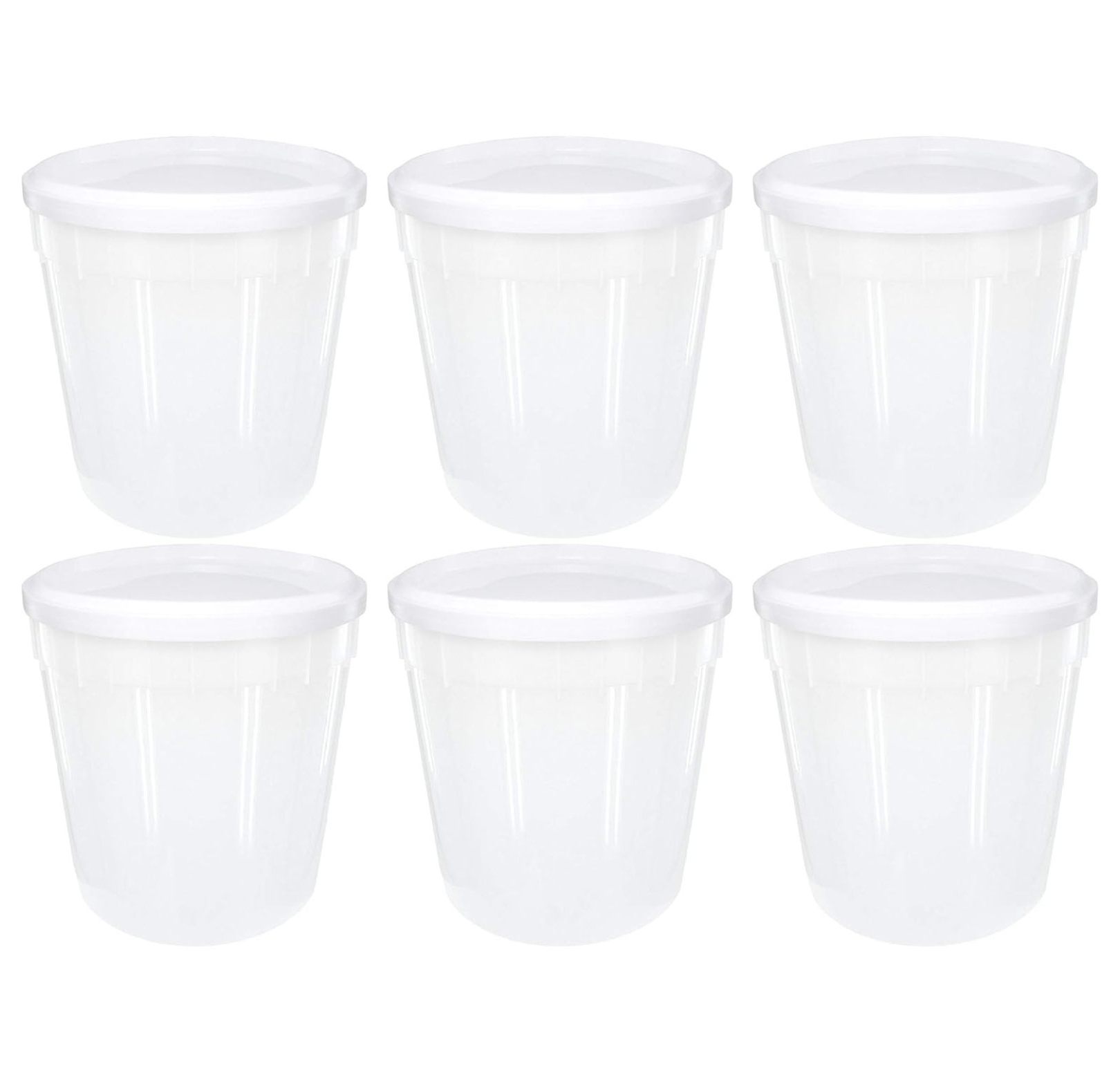 Farm 2.5 Gallon Semi-transparent Ice Cream Tub with Lid (White Lid, 6 ...