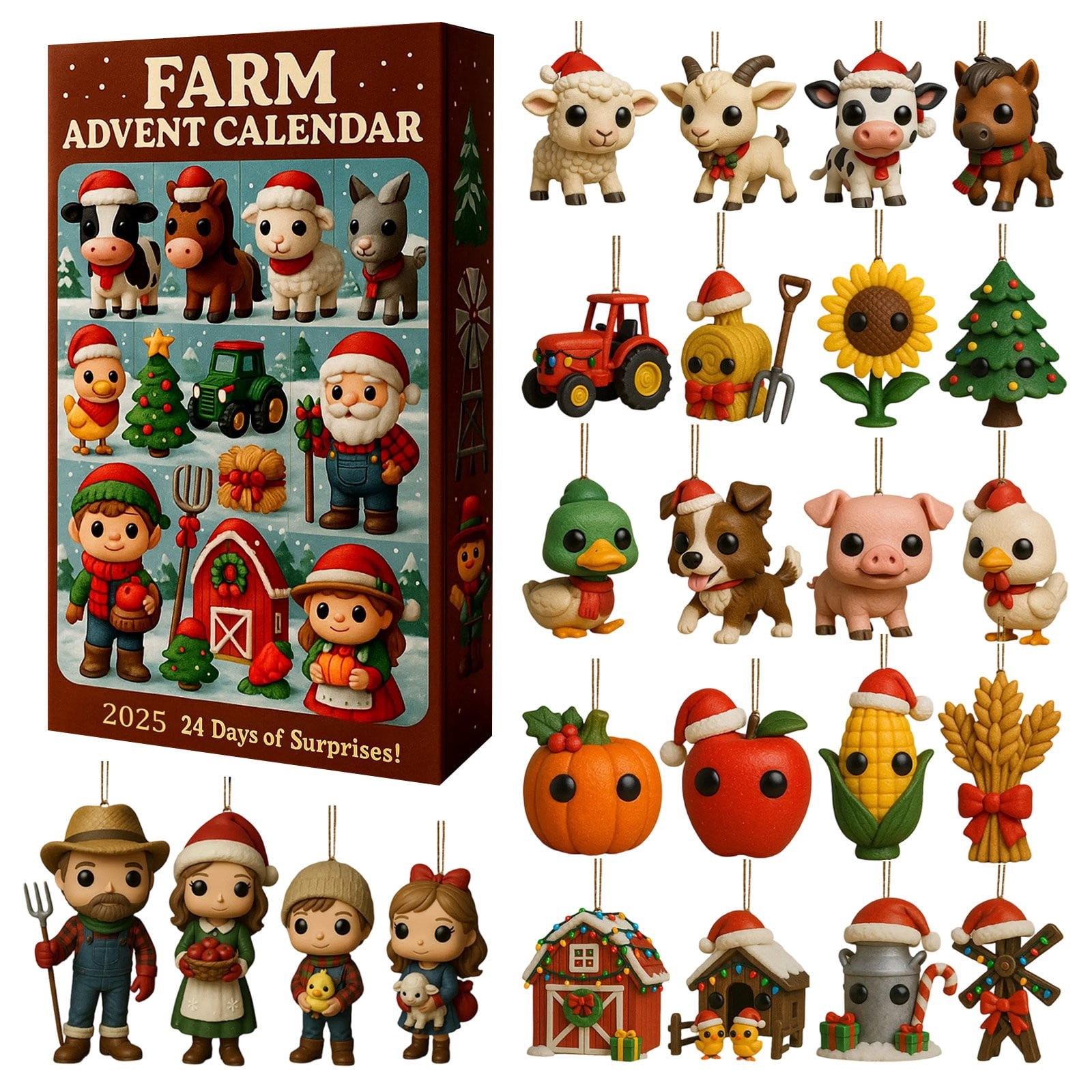 Farm in 2026 Advent Calendar -24 Days of Christmas Advent Calendar for ...