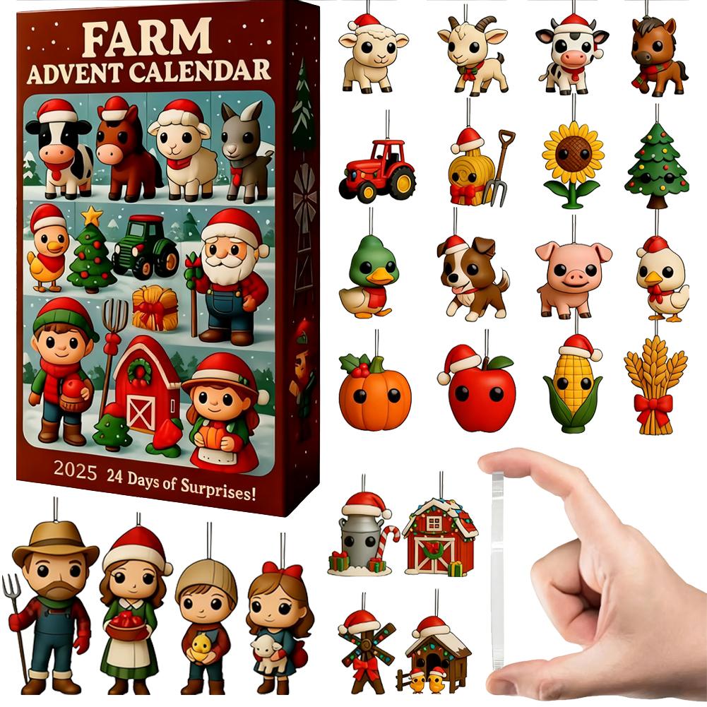 Farm Advent Calendar 2025,24Days Christmas Countdown Calendar with Cow ...