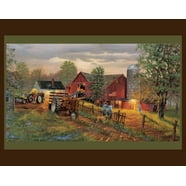 David Textiles Vintage at The Farm 35" Panel Tractor Multicolor 100% ...