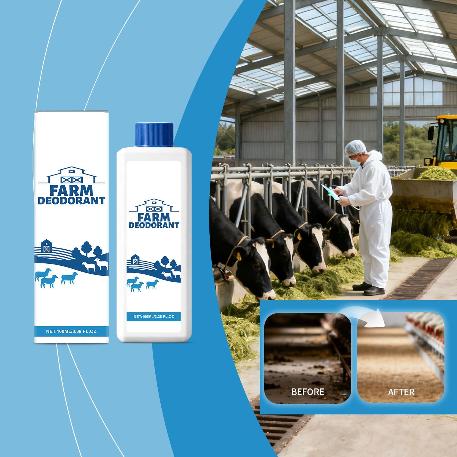 Farm And Livestock Area Odor Neutralizer Spray, Reduces Ammonia And ...