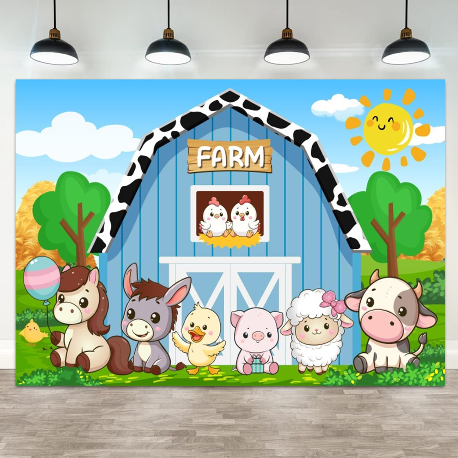 Farm Animal Backdrop for Kids Birthday Party Photography Background ...