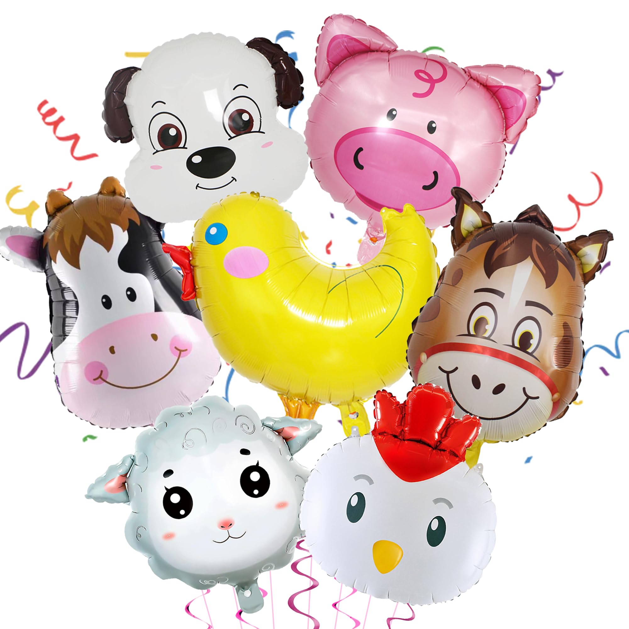 Farm Animal Balloons Birthday Decorations - BSL1 Farm Party Decorations ...