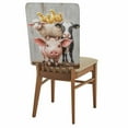 Farm Animal Chair Back Covers Set of 4, Pig Sheep Cow Chicken Stretch ...