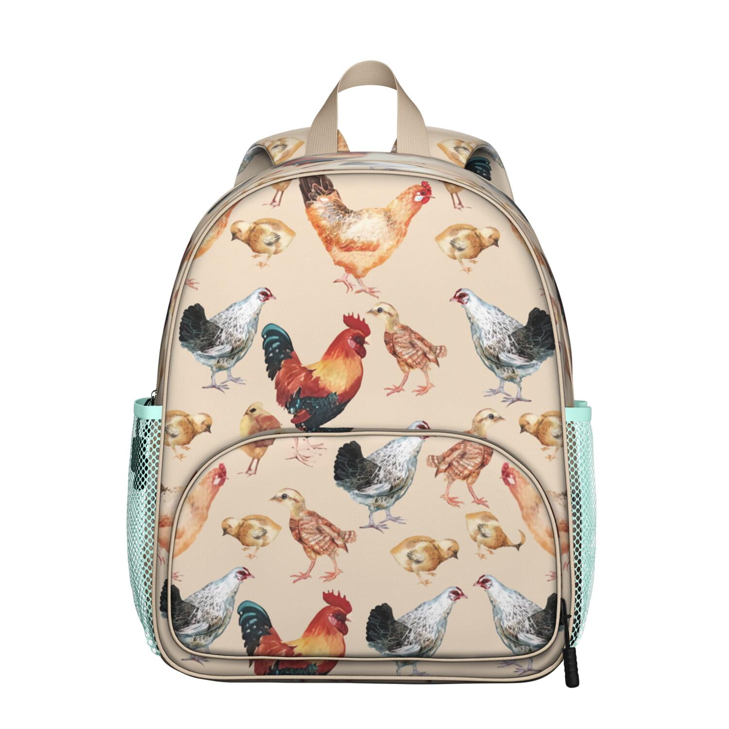 Farm Animal Chicken Student Backpack – Rooster, Hen, Chick, Cluck, Coop ...