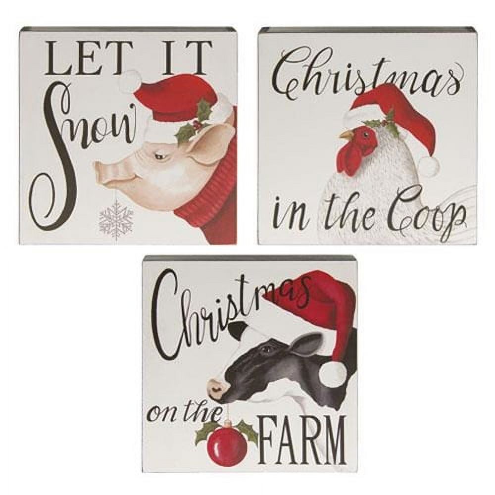 Farm Animal Christmas Box Sign 3 Asstd. - Walmart.com