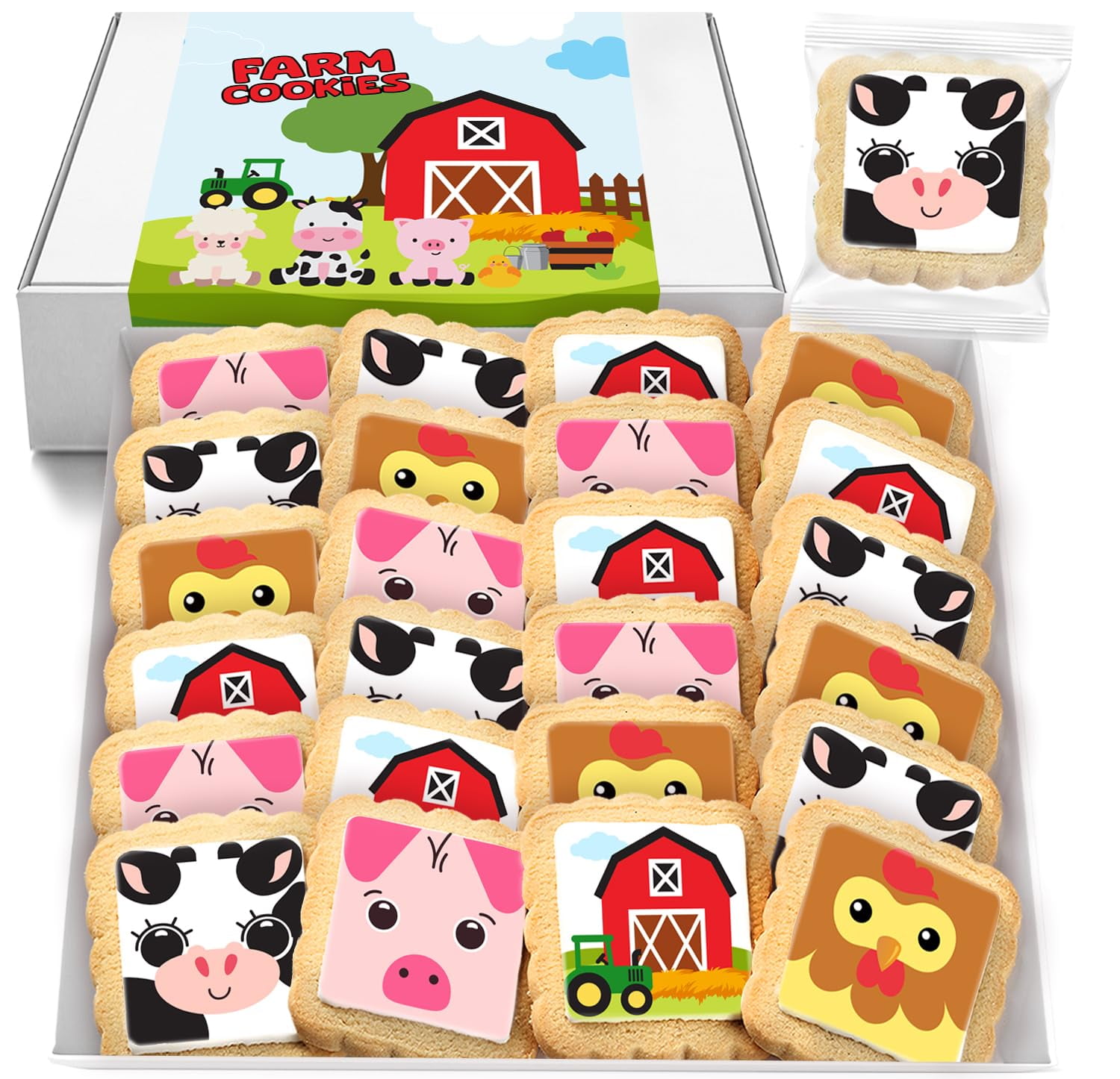 Farm Animal Cookies AJH3 24 Pack Party Favors Decorated Bulk ...