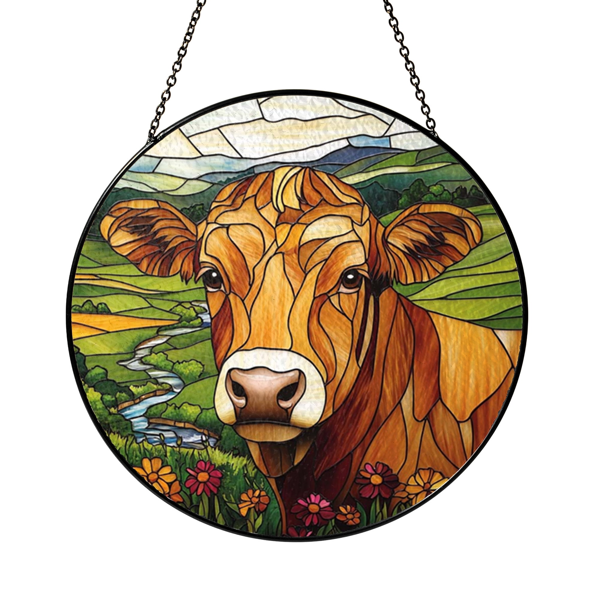 Farm Animal Cow Stained Glass Suncatcher – Window Decor Art - Walmart.com