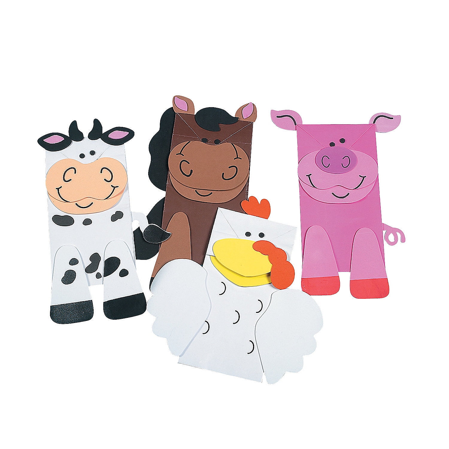 Farm Animal Friend Puppets Craft Kit - Party Favors - 12 Pieces ...