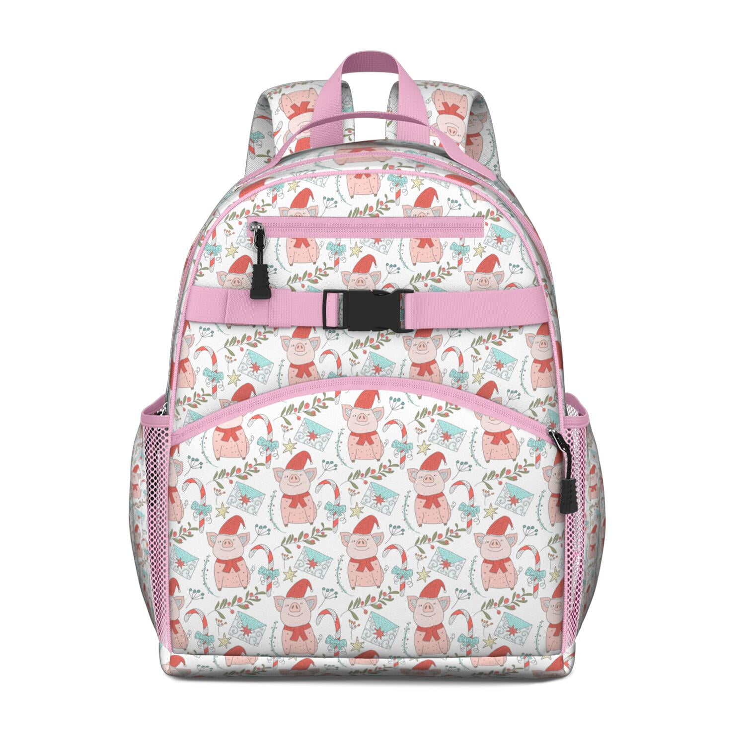 Farm Animal Pig Backpack Cute Cartoon Pig Pattern with Watercolor ...