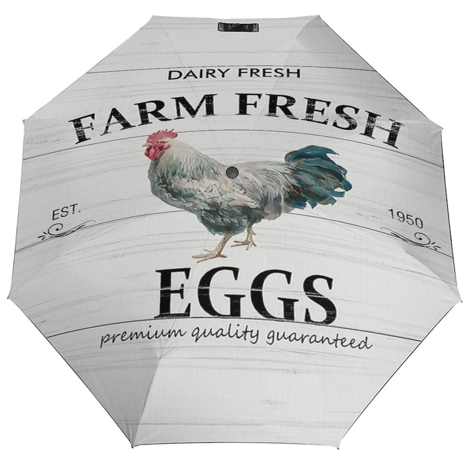 Farm Animal Rooster Rustic Wood Grain Rain Umbrella Sun Protection Sun ...