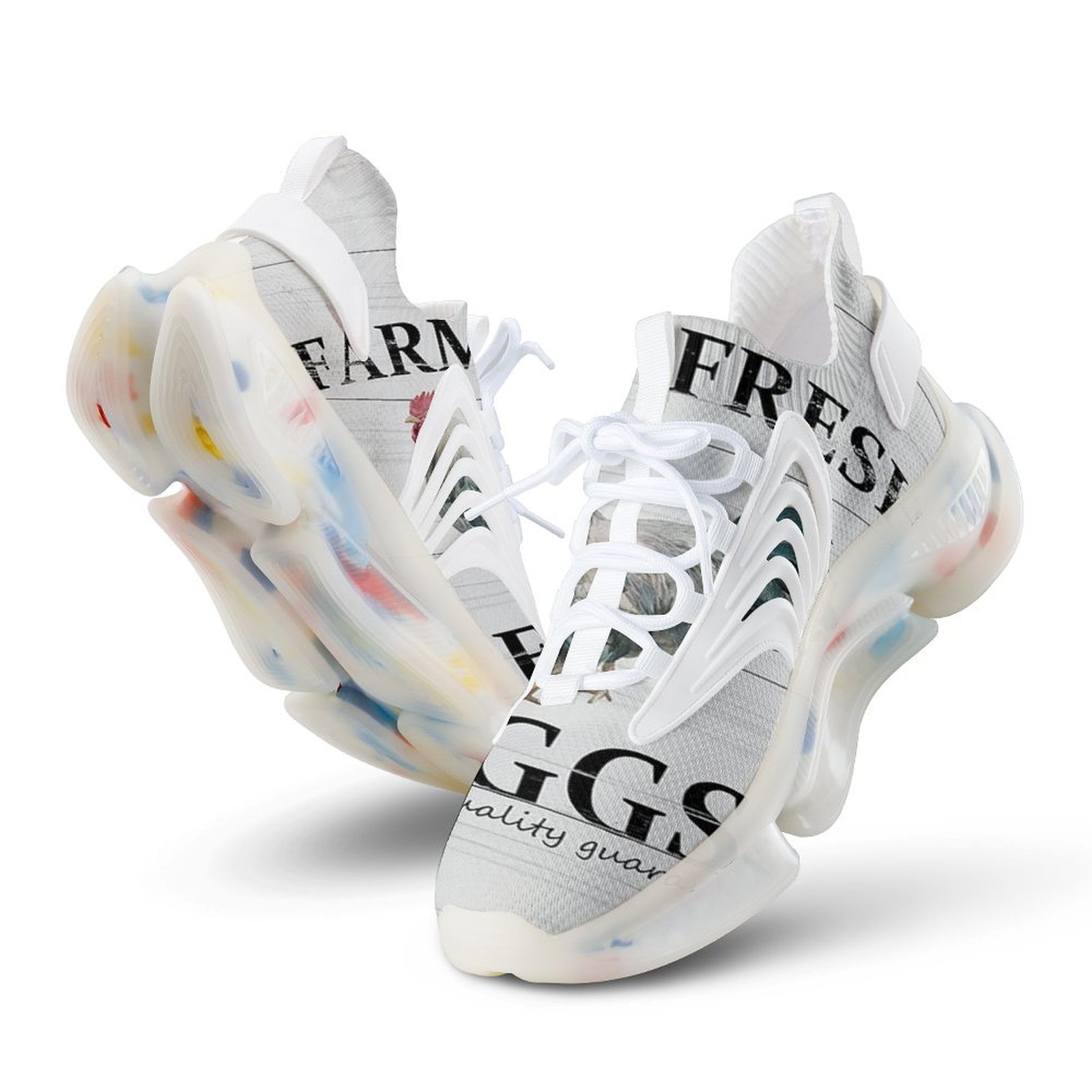 Farm Animal Rooster Rustic Wood Grain Walking Shoes for Men Woman ...