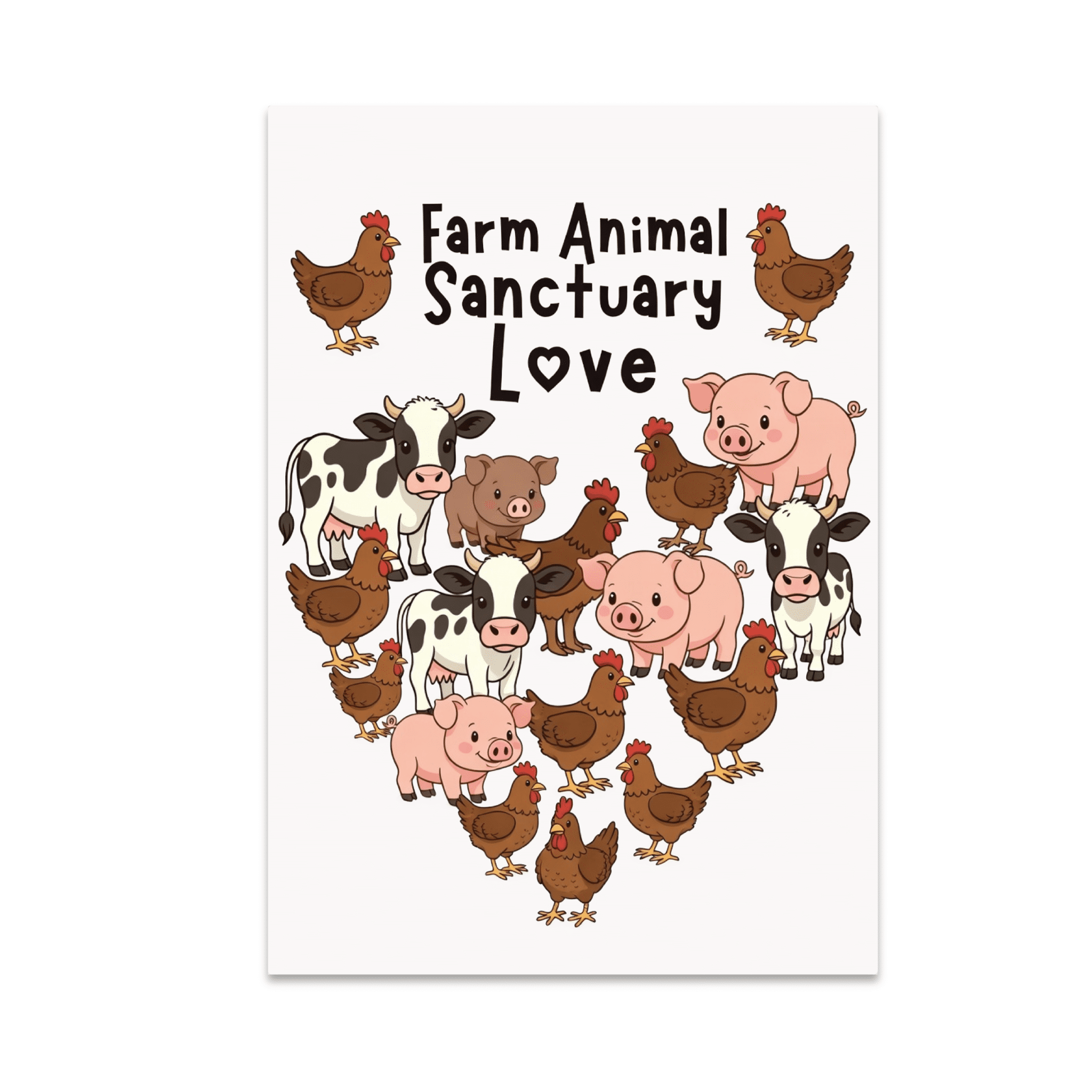 Farm Animal Sanctuary Love Poster - Animal Advocacy Enthusiast - 13x19 ...