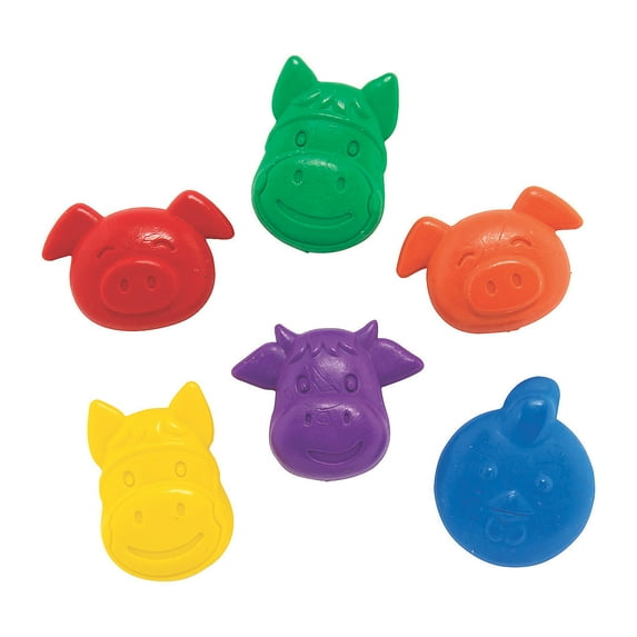 Farm Animal-Shaped Crayons, Basic Supplies, Birthday, Party Favors, 24 ...