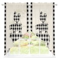 Farm Animal Sheer Curtains Swag Valances for Windows Buffalo Plaid Cow ...