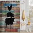 Farm Animal Silhouette Cow Pig Chick Shower Curtain Set, Waterproof ...