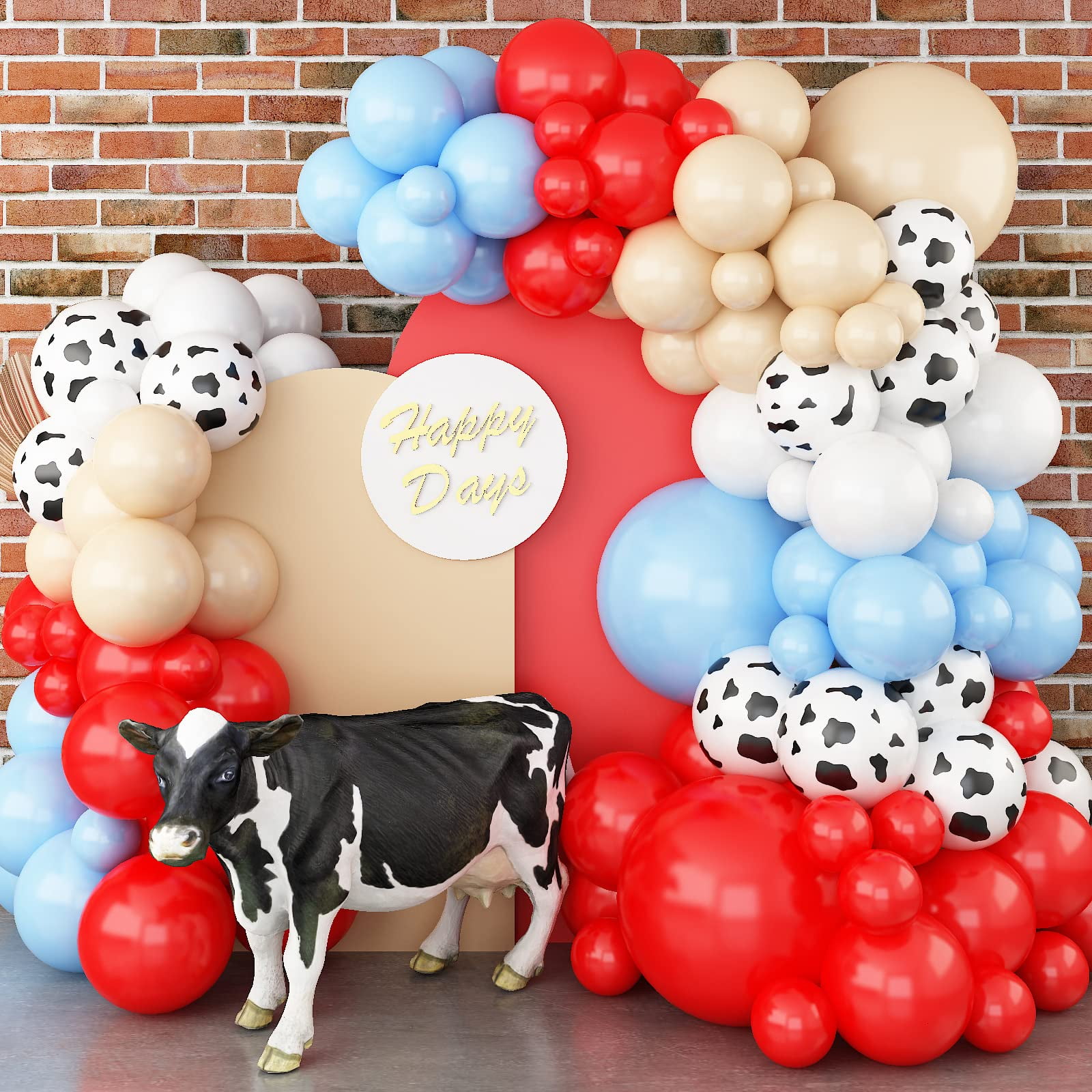 Farm Animal Theme Balloon Garland Arch Kit Red Blue White Latex ...