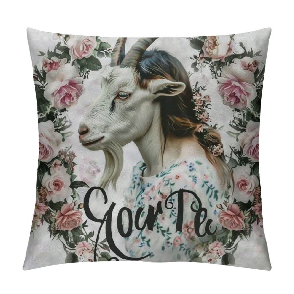 Farm Animal Themed Just A Girl Who Loves Goats Funny Goat Floral ...
