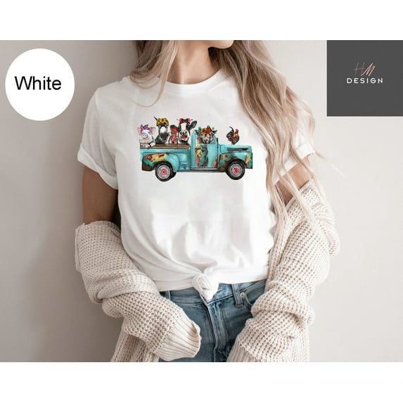 Farm Animal Truck Shirt For Birthday Gift For Women, Farm Animal Shirt ...