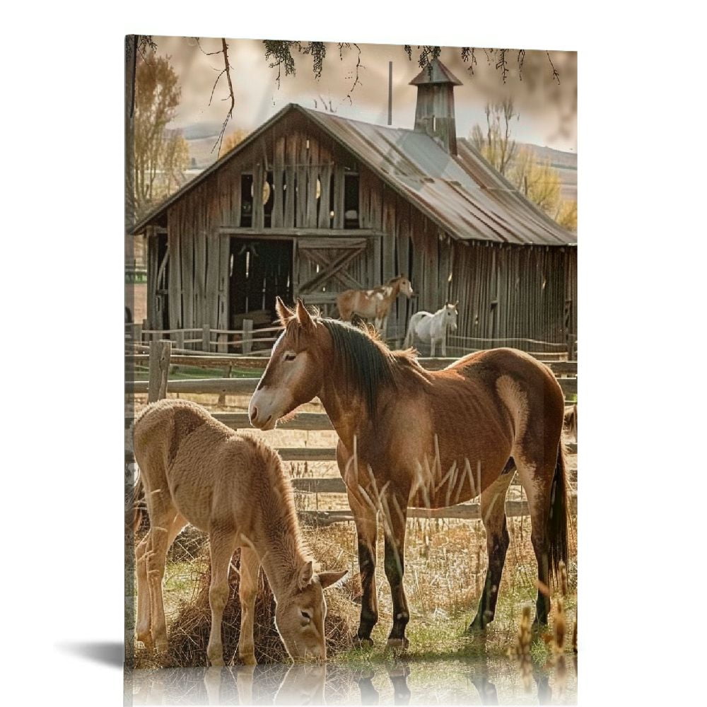 Farm Animal Wall Art Village Old Granary Picture Wall Decoration ...