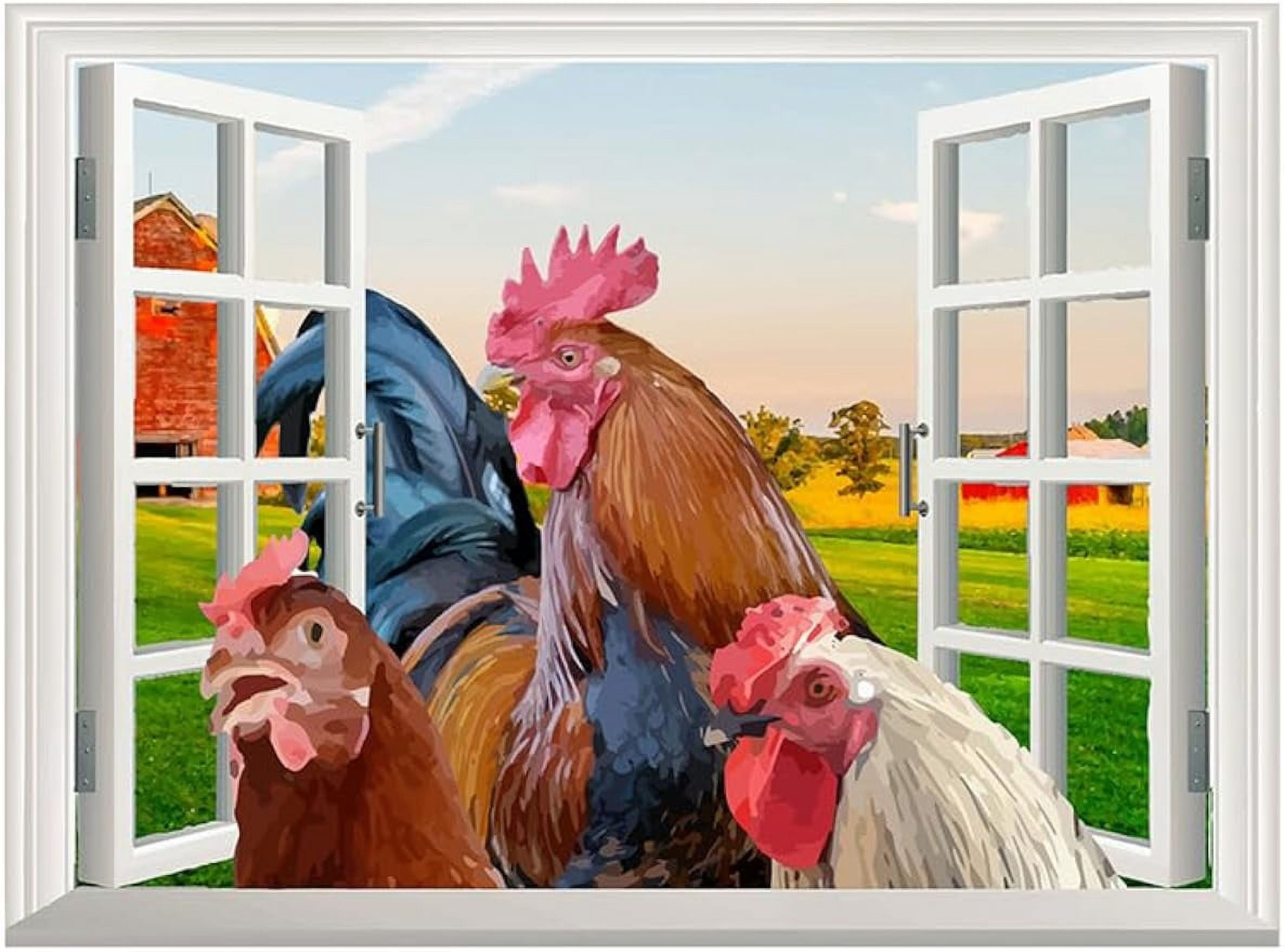 Farm Animal Wall Stickers Animal Rooster Wall Decals Peel and Stick DIY ...