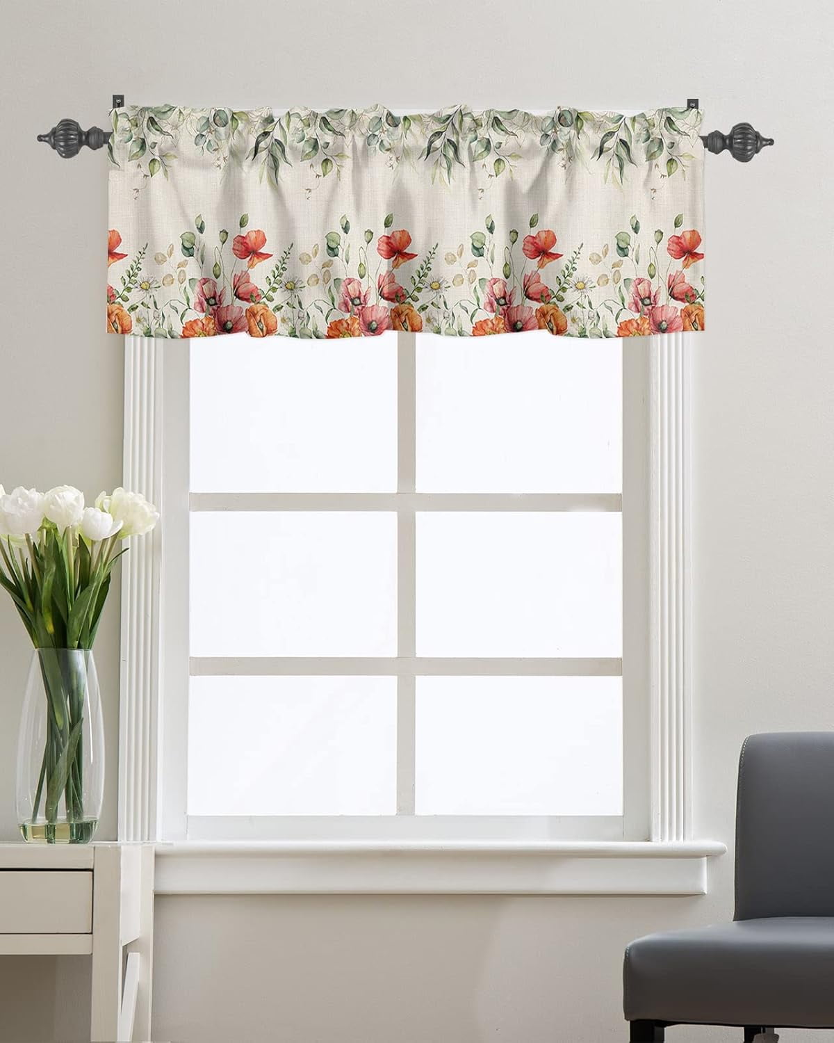 Farm Animal Window Valance,Cow Pig Valances for Kitchen Windows,Vintage ...