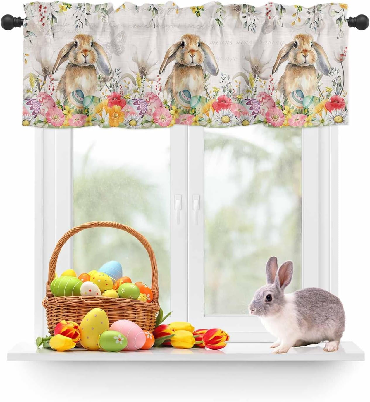 Farm Animal Window Valance,Cow Pig Valances for Kitchen Windows,Vintage ...