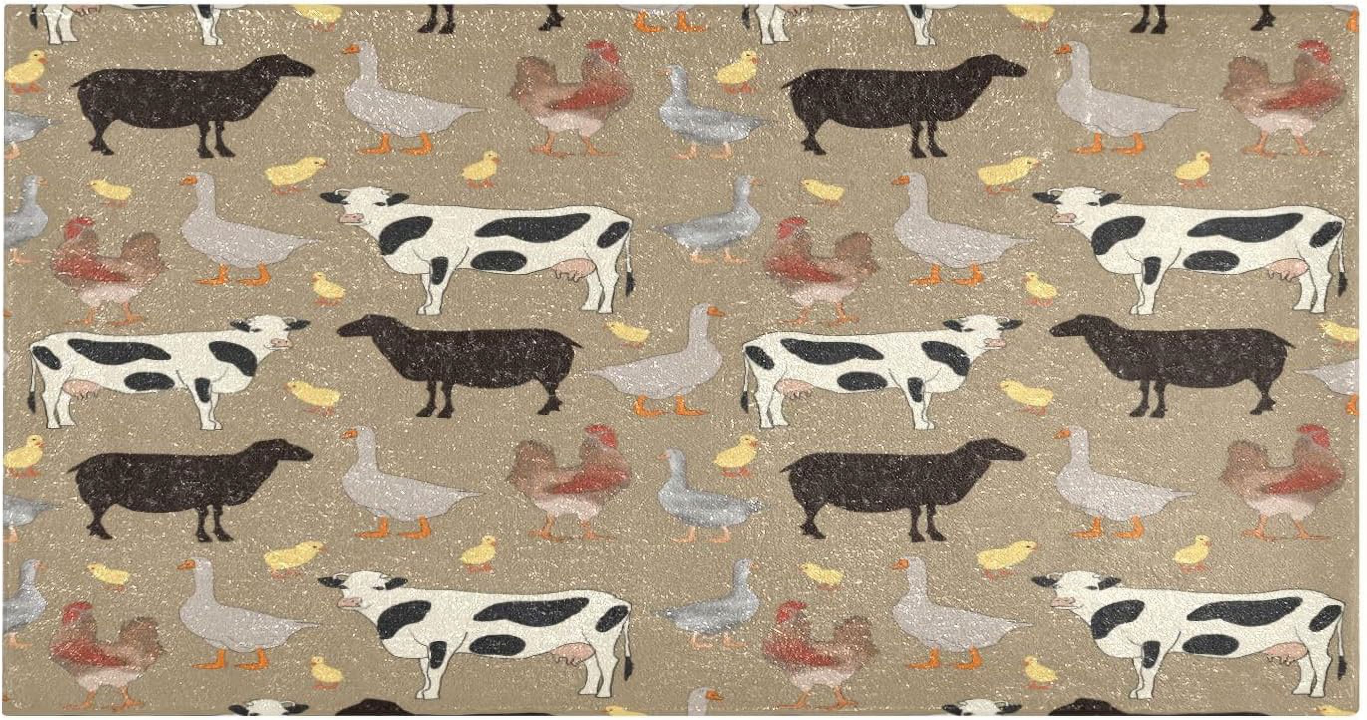 Farm Animals Area Rug, Anti Fatigue Large Floor Mat, Soft Absorbent ...