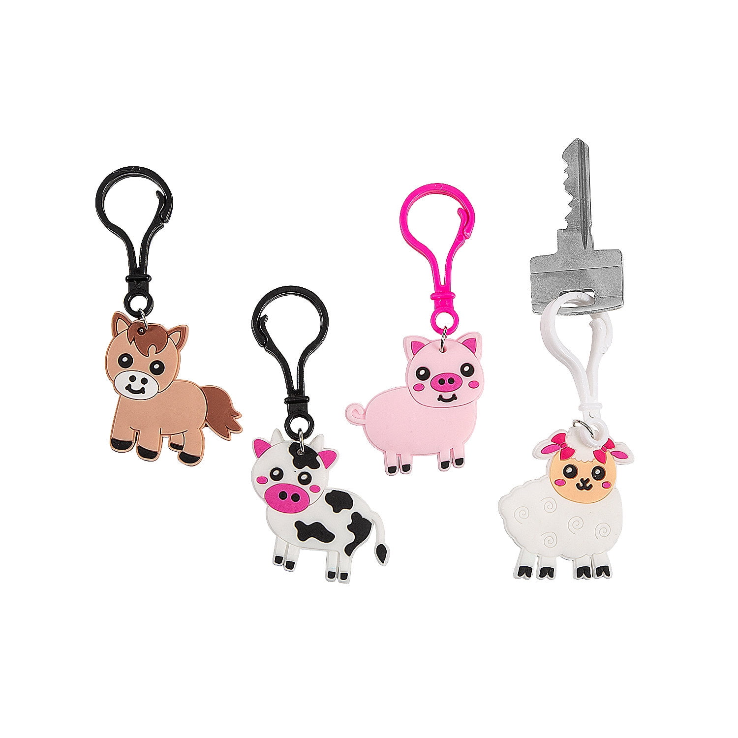 Farm Animals Backpack Clip Keychains - 12 piece - Walmart.com
