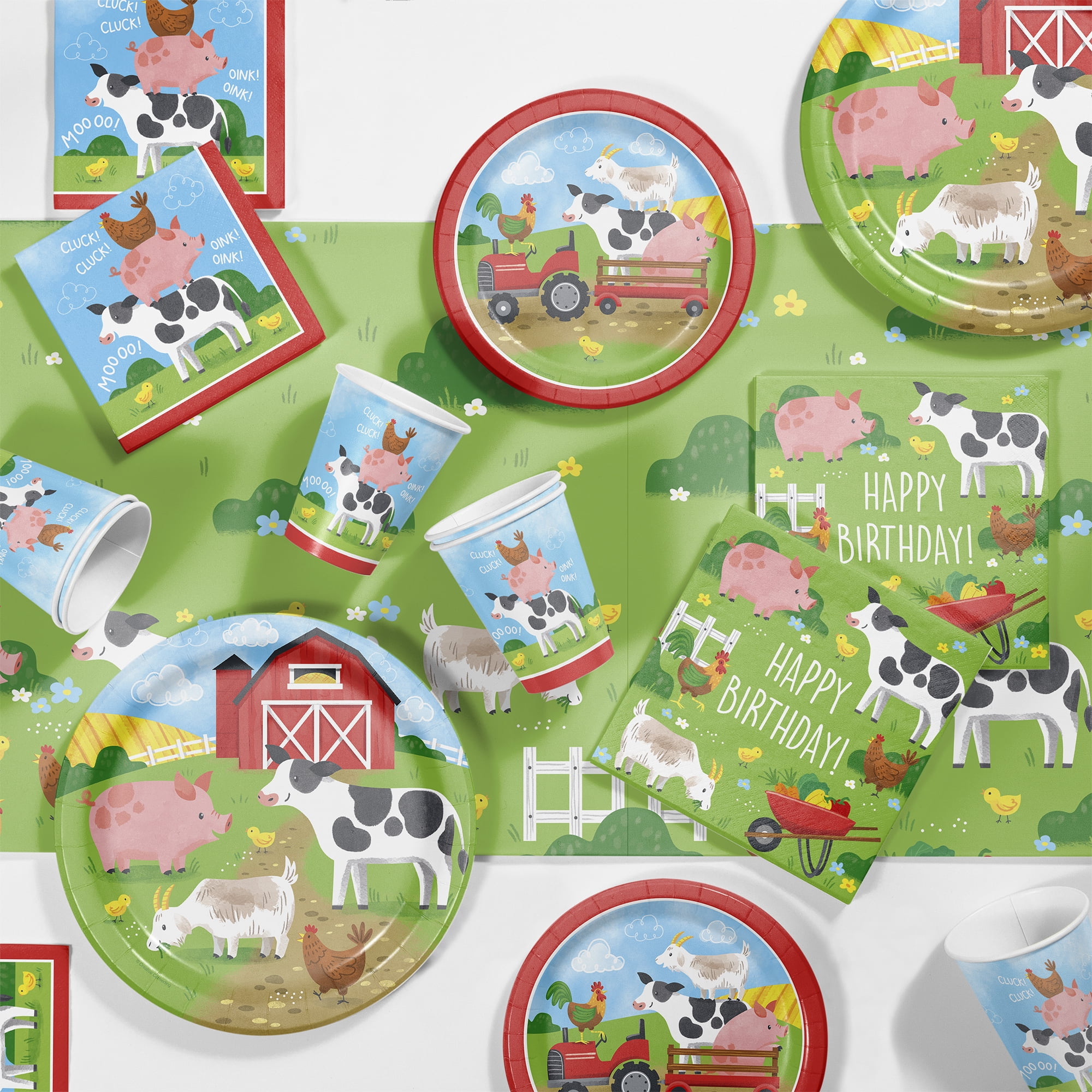 Farm Animals Birthday Party Supplies Kit, Serves 8 - Walmart.com