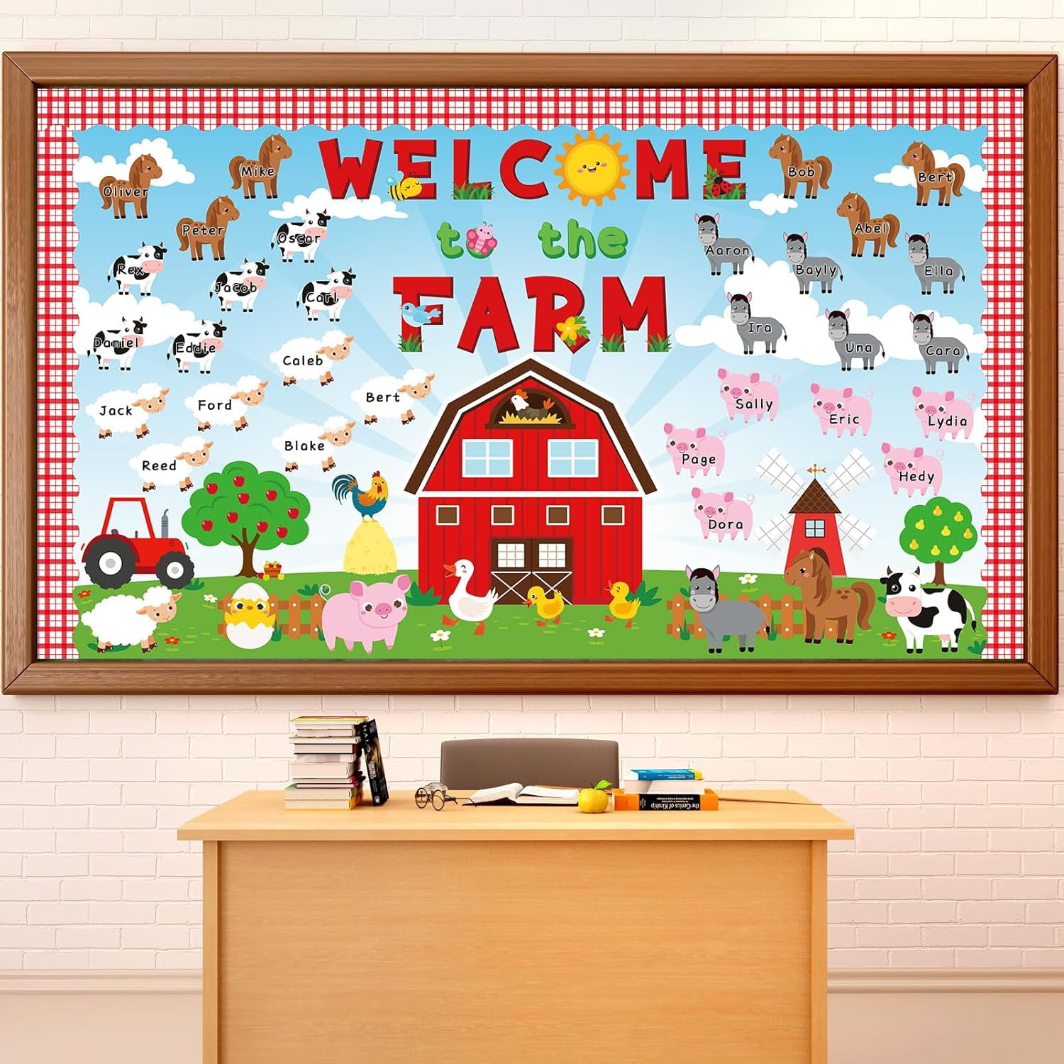 Farm Animals Bulletin Board Decorations with Background Welcome to The ...