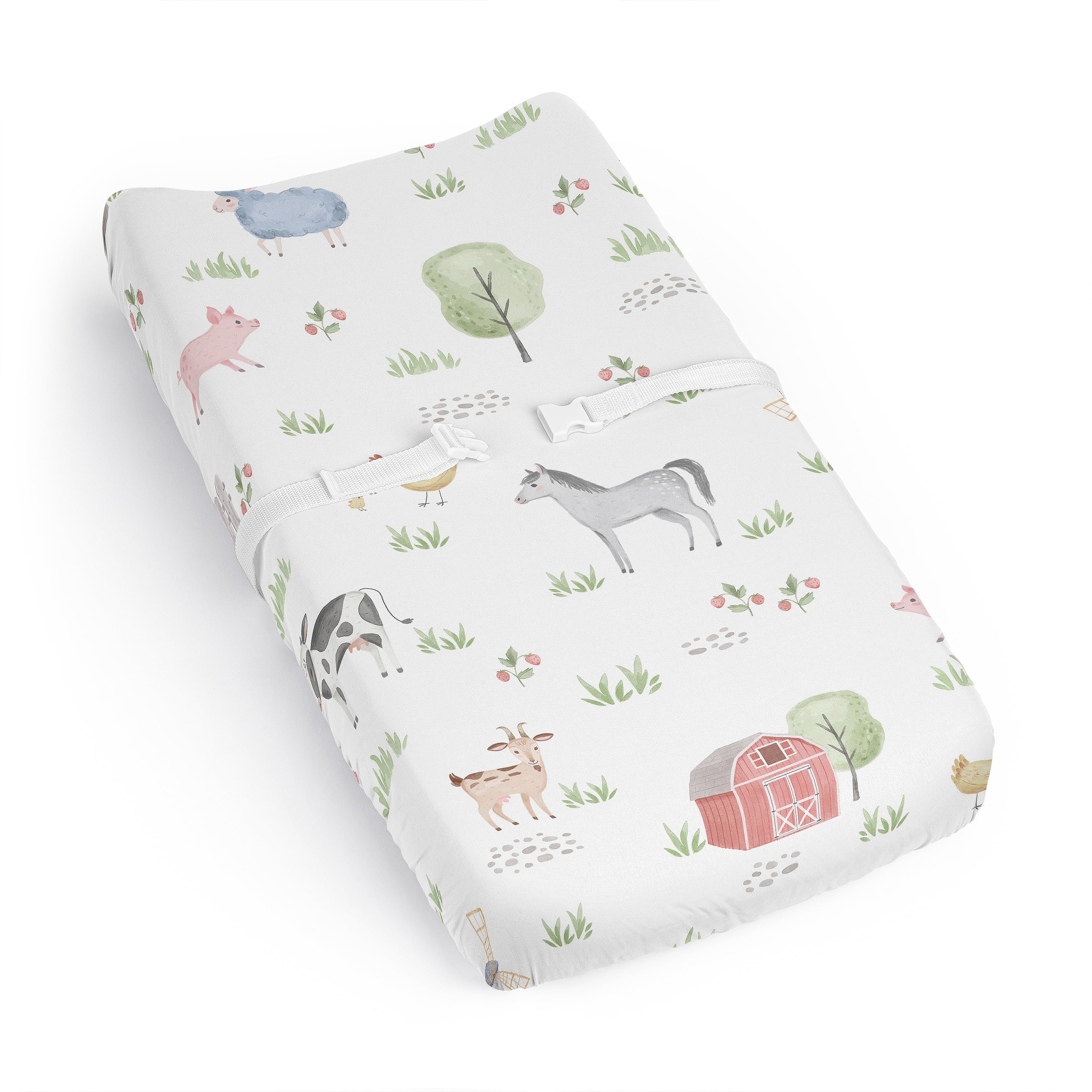 Sweet Jojo Designs Farm Animals Multicolor Changing Pad Cover Sheet ...