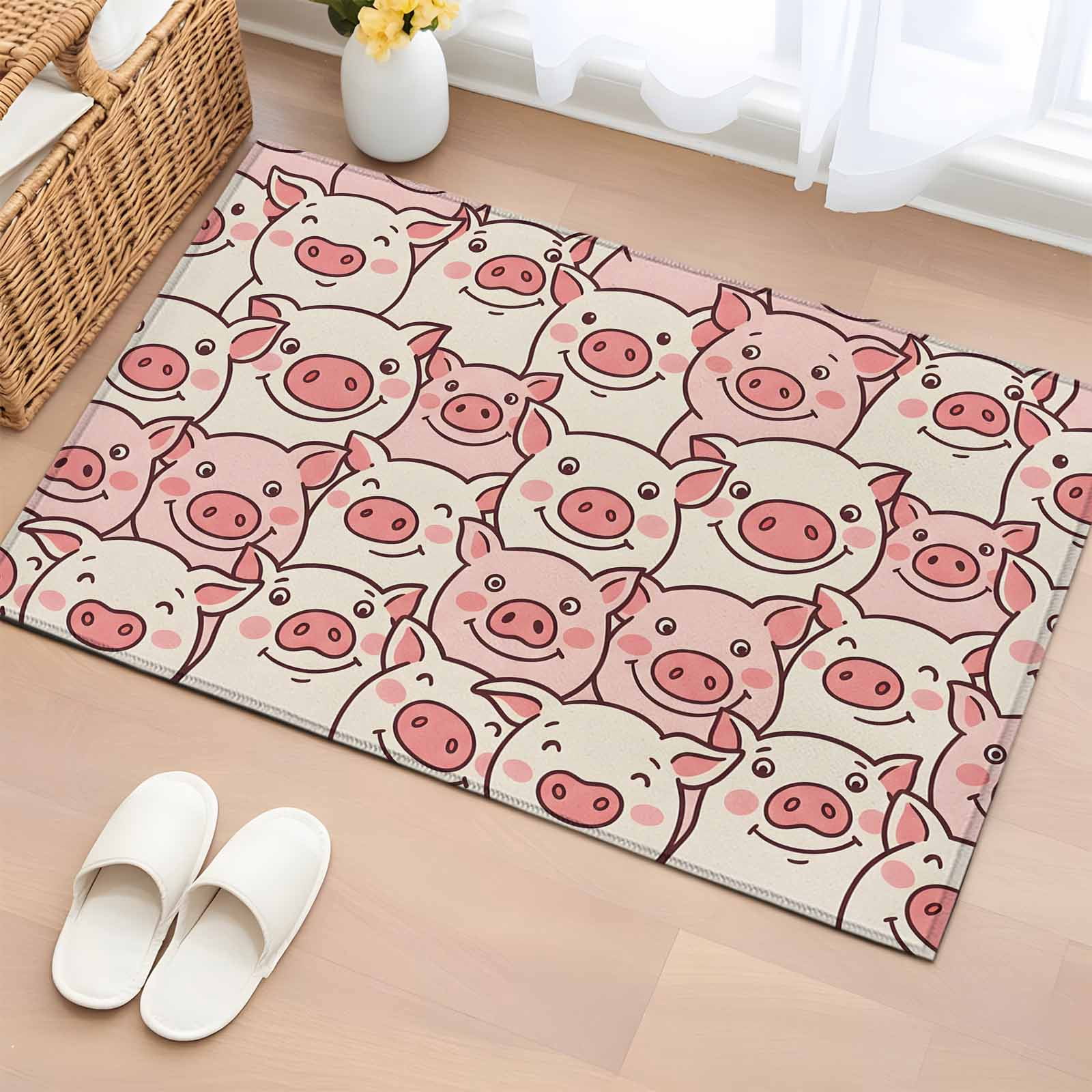 Farm Animals Cheek Washable Small Entryway Area Rugs 2'x3', Cute ...
