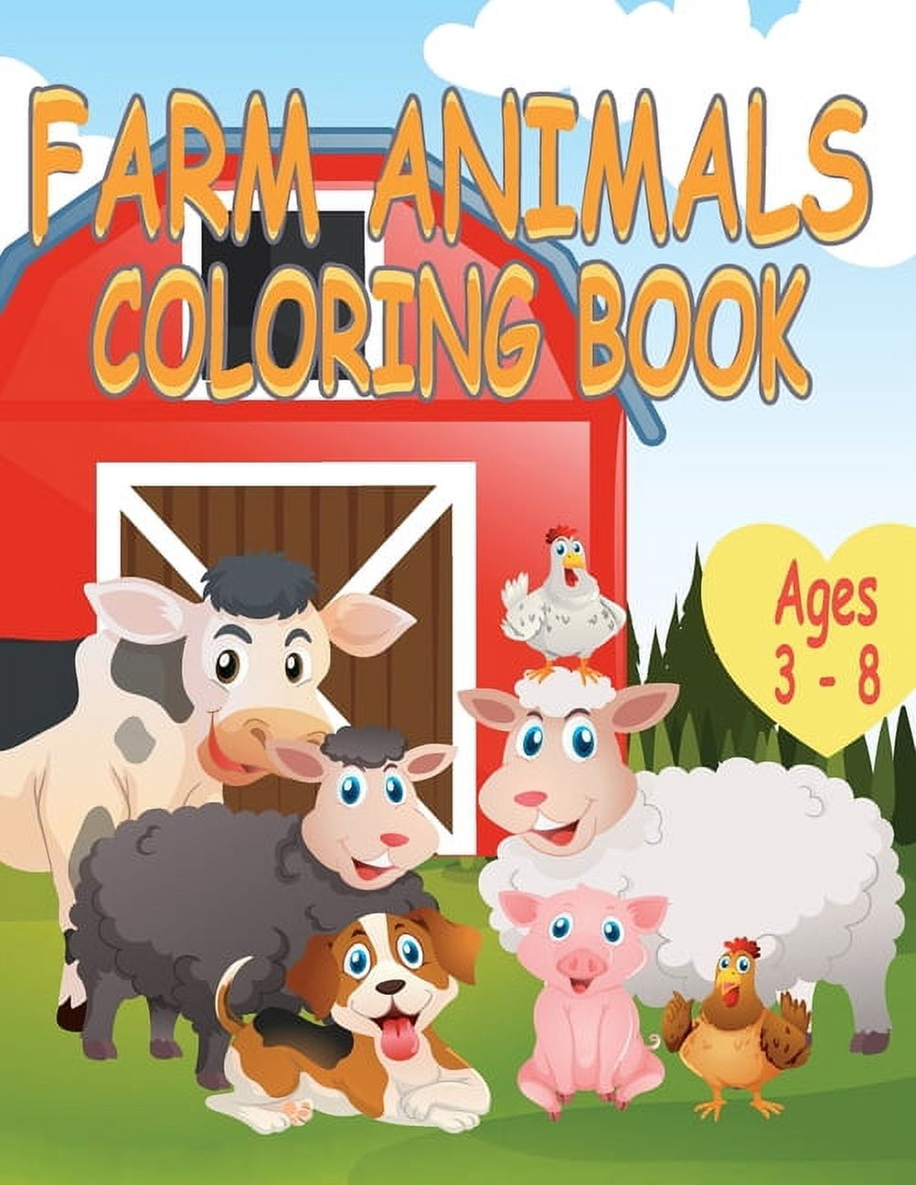 Farm Animals Coloring Book: A Cute Farm Animals Coloring Book For ...
