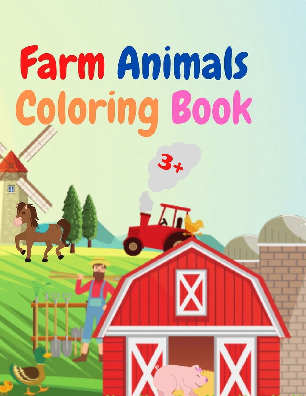 Farm Animals Coloring Book: Amazing Farm Animals Coloring Book Acute ...