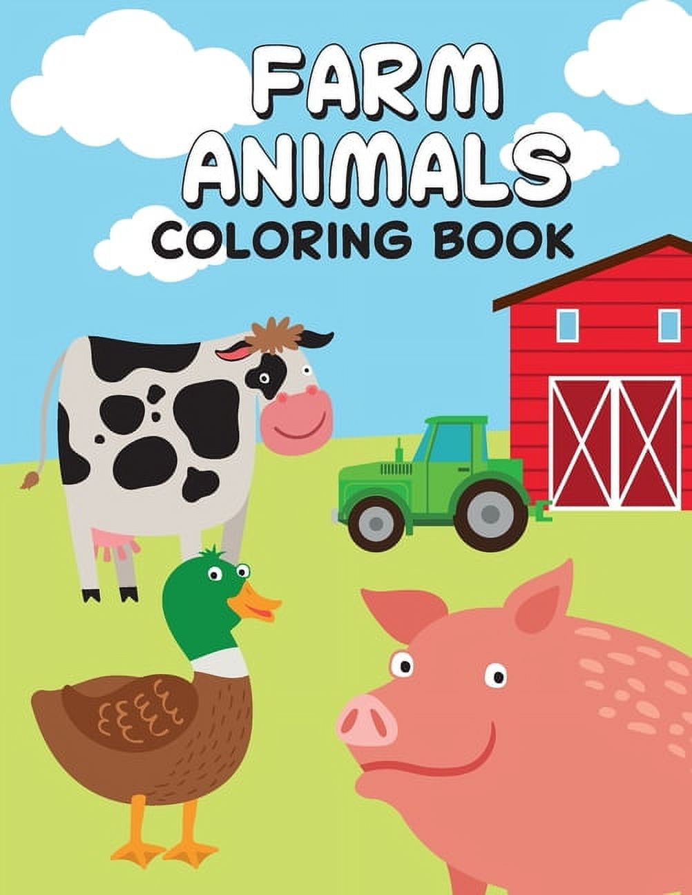 Farm Animals Coloring Book: Children's Coloring Book: Farm Animals ...