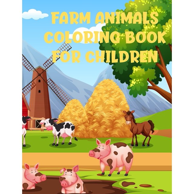 Farm Animals Coloring Book For Children : Cute Farm Animals Coloring ...