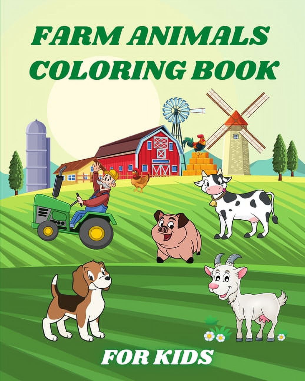 Farm Animals Coloring Book for Kids: Happy Farm Animals with Beautiful ...