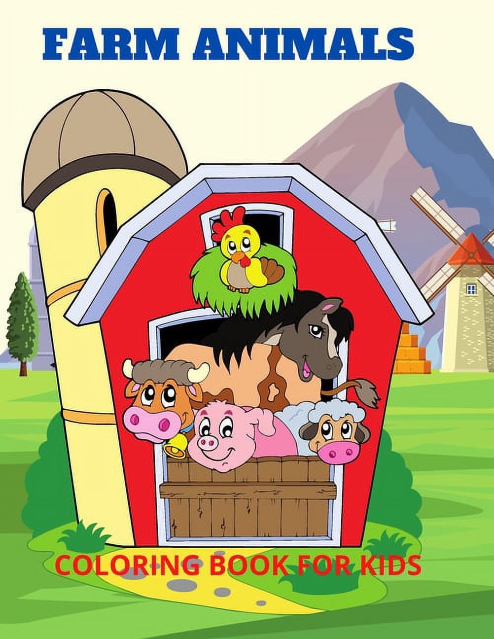 Farm Animals- Coloring Book for kids: Amazing Farm Animals Coloring ...