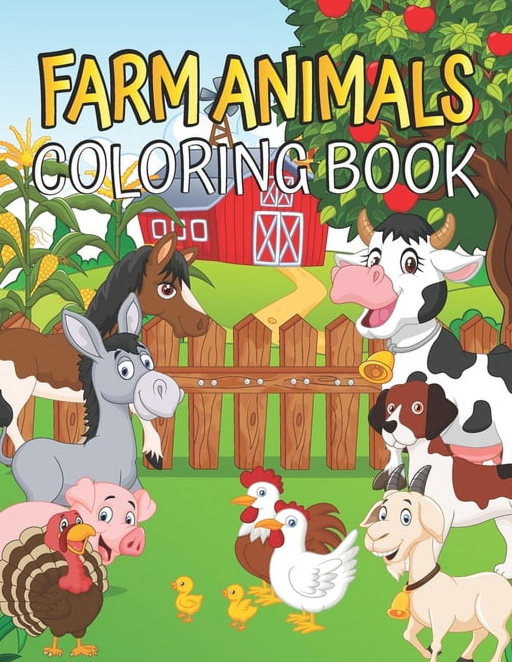 Farm Animals Coloring book: Easy and Fun Educational Coloring Pages of ...