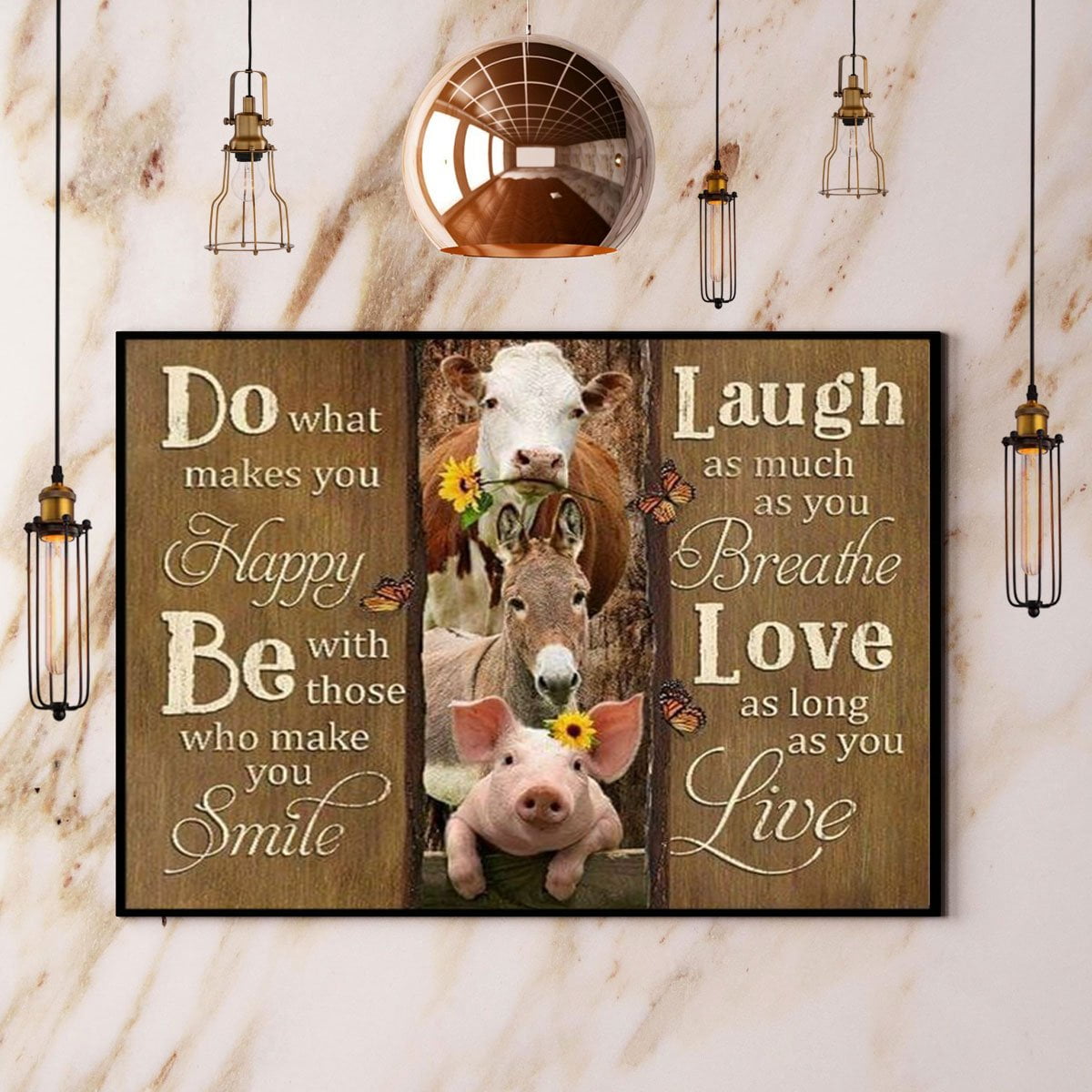 Farm Animals Do What Makes You Happy Love As Long As You Poster Matte ...