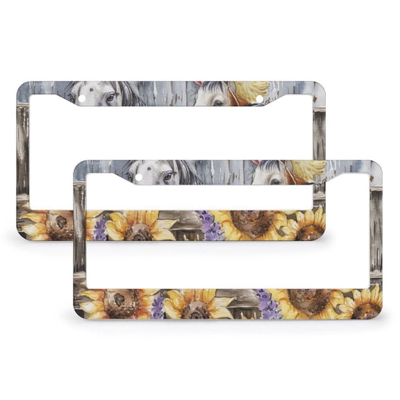 Cow with Colorful Flower Crown Front License Plate,Metal License Plate ...