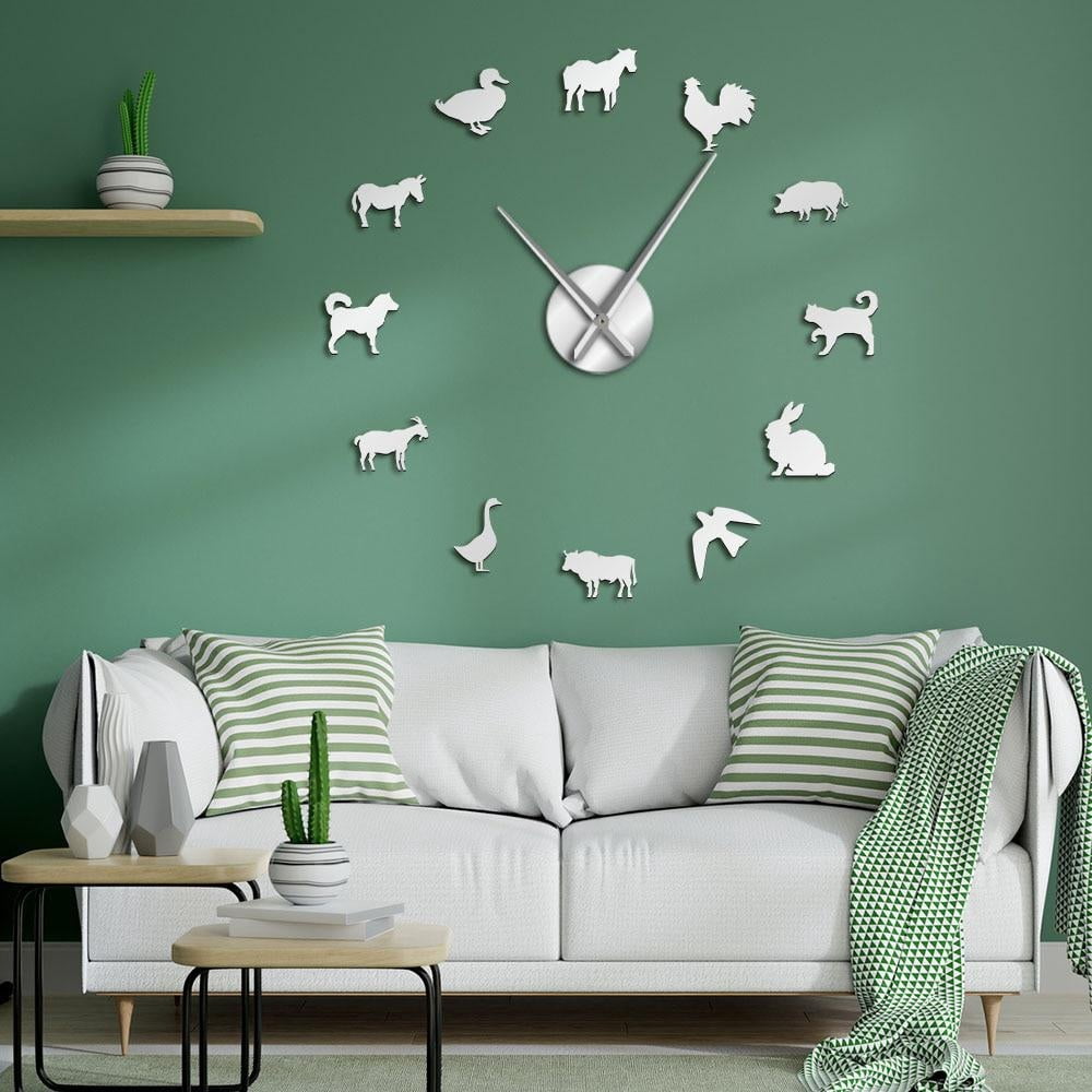 Farm Animals Nursery Decor DIY Giant Wall Clocks Country Barn Animal ...